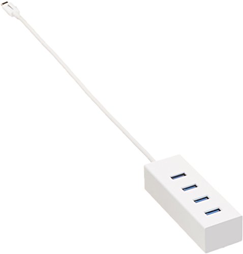 Amazon Basics USB 3.1 Type-C to 4 Port USB Adapter Hub - White, 5-Pack