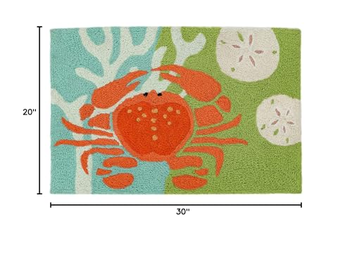 Coastal Red Crab with Coral Jellybean Accent Area Rug