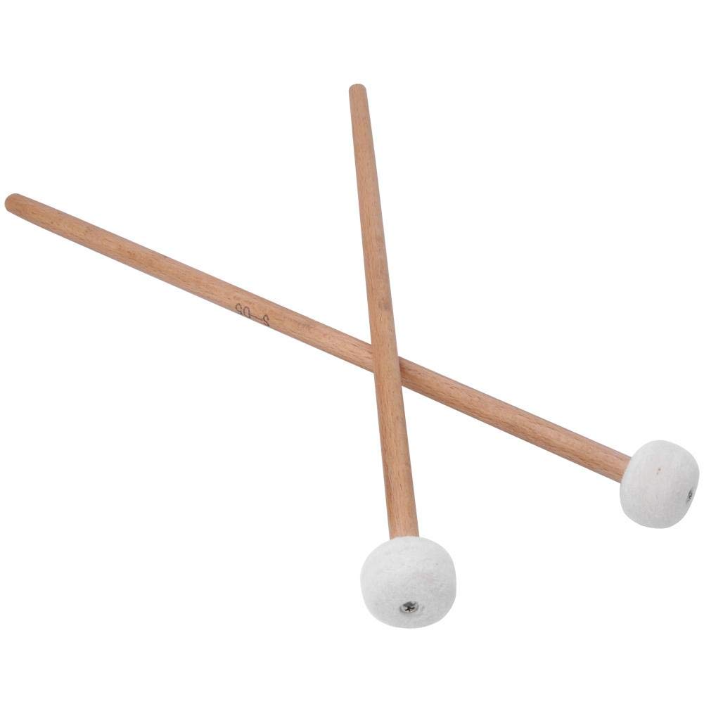 Jacksking Drum Mallets Sticks 2Pcs Mallet Percussion Drum Mallet Hammer White Felt Timpani Snare Drum Musical Instrument Accessories
