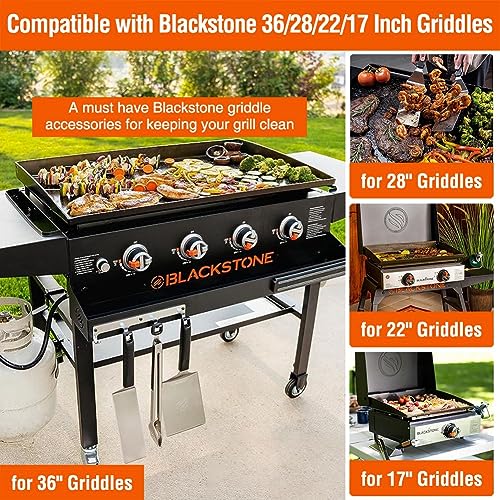 AKSDTH 2 Pack Blackstone Silicone Grease Cup Liners for 36 28 22 17 Inch Griddle, Reusable Grease Catcher Liner Grill Grease Tray Blackstone Accessories, Replacement of Aluminum Foil Drip Pans, Orange