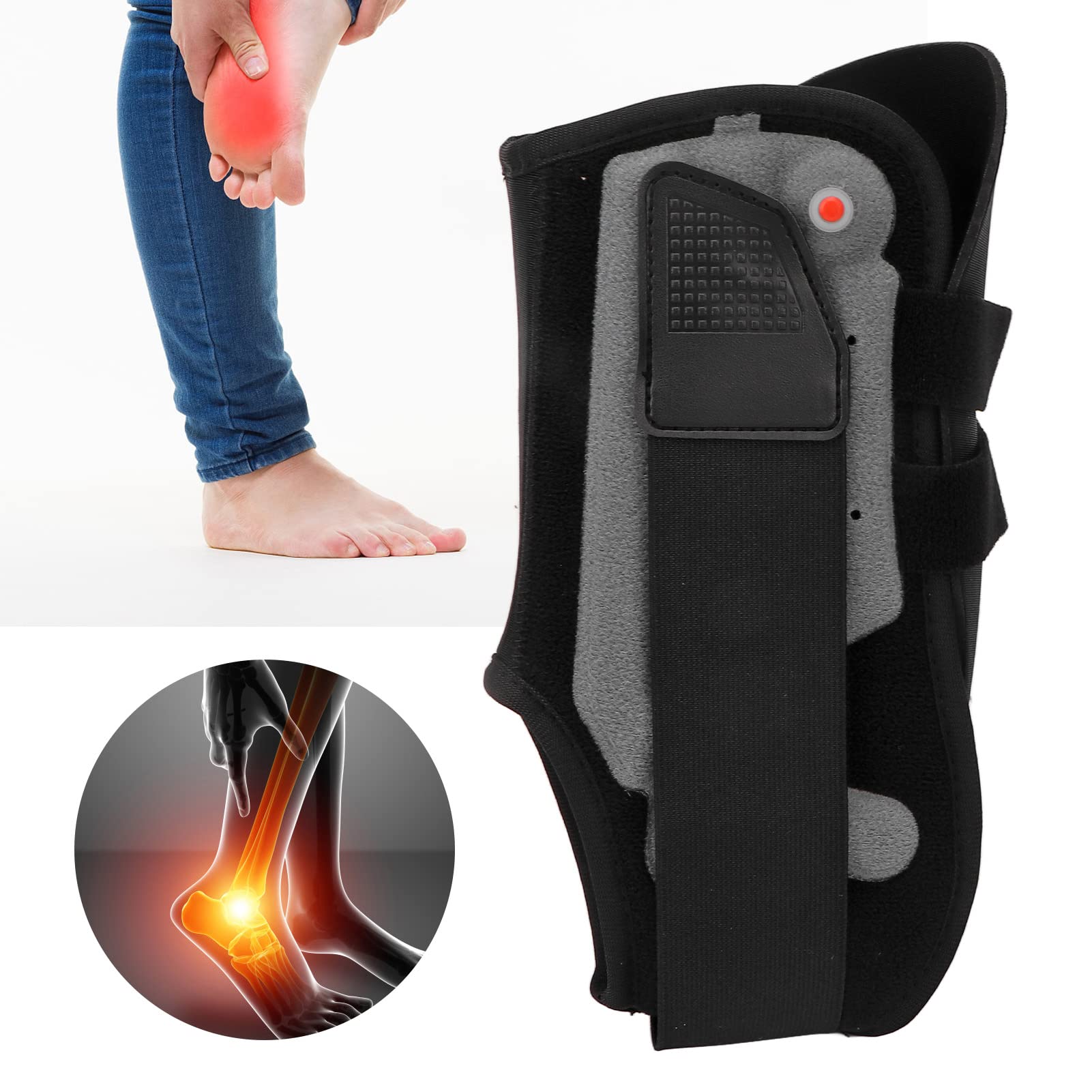 Ankle Stabilizer Brace, Correct Valgus Adjust Tightness Soft Fabric Sports Protection Gasbag Foot Brace for Foot Damage (M)