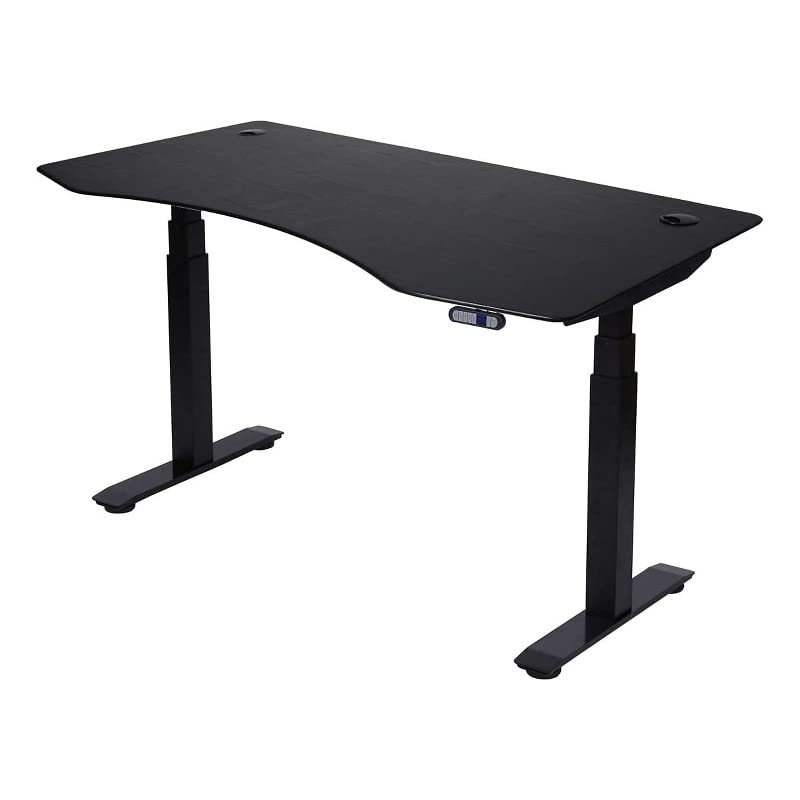 ApexDesk K Series 60" Electric Height Adjustable Standing Desk with Curved Top and Memory Preset Controller (Black Top)
