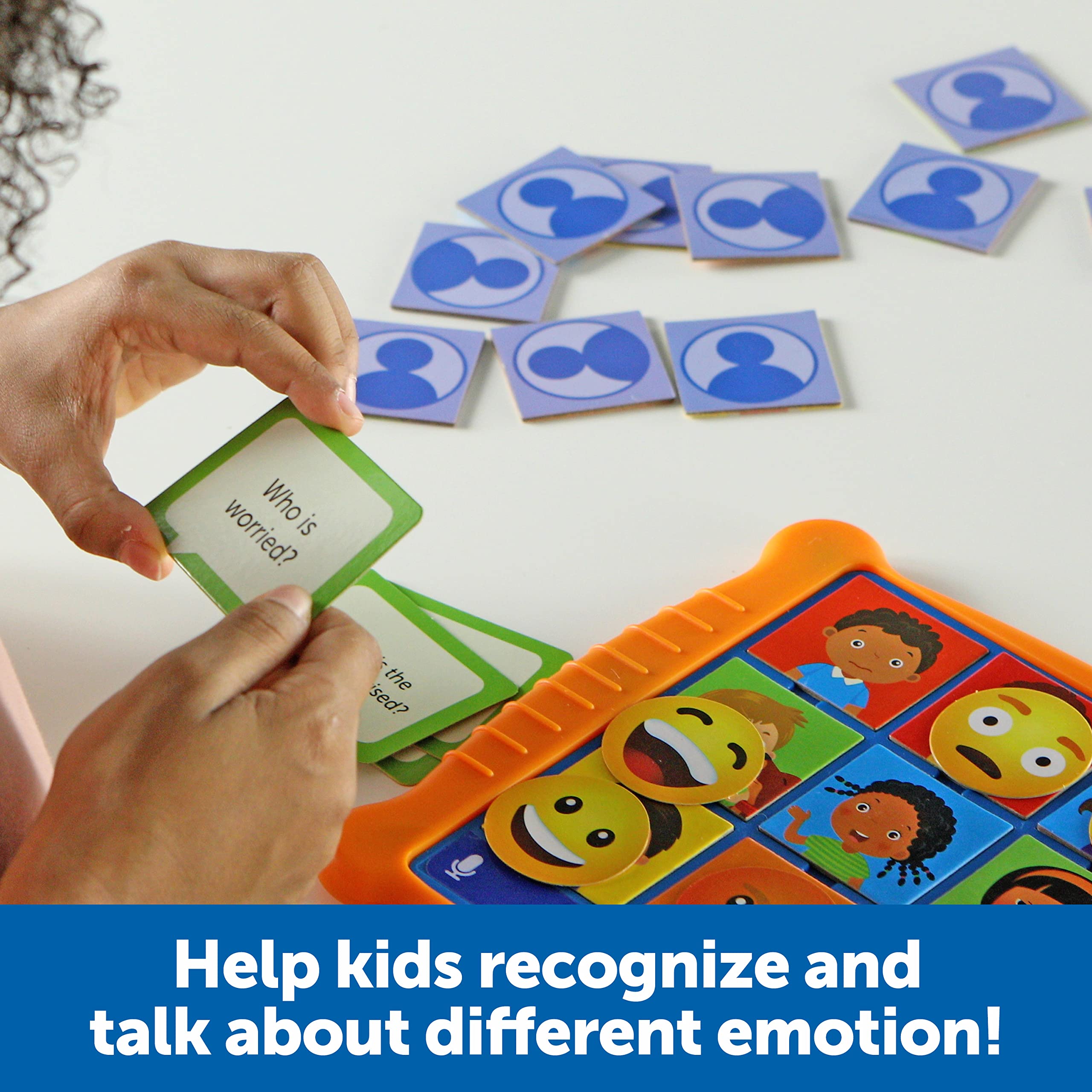 Learning Resources Who's Feeling What?,Social Emotional Learning Games, Communication Games for Kids, Emotion Toys, Feeling Toys for Kids, 49 Pieces, Age 3+