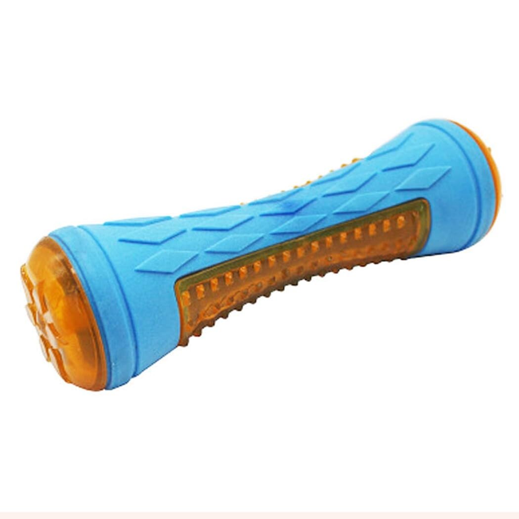 BOSREROY Puppy Dental Cleaning Training Toy Squeaky Pet Interactive Teeth Rubber Portable Throwing Chew Toy Dog Reusable