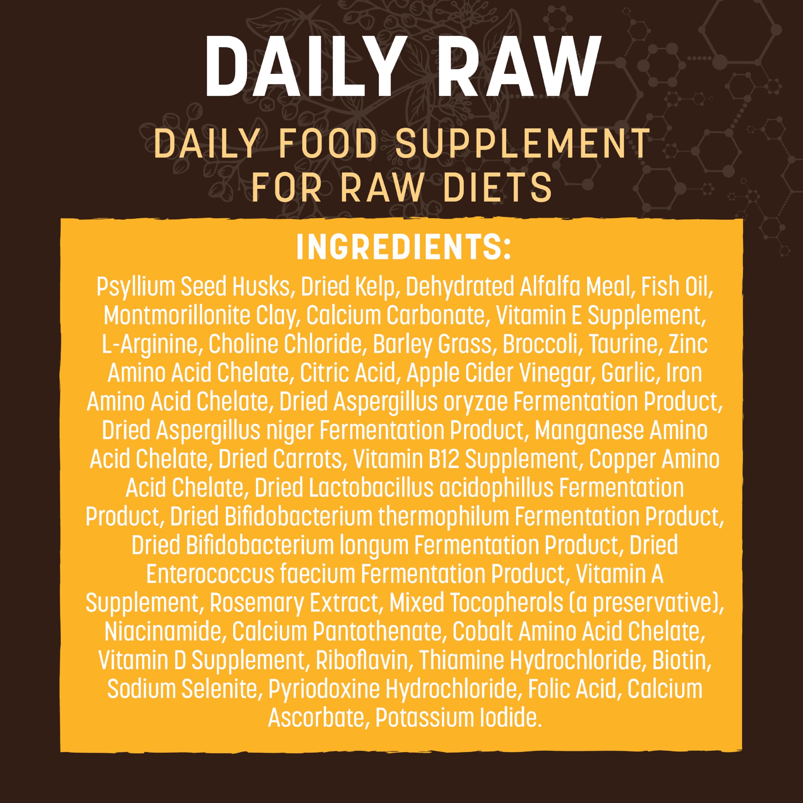 Earth Animal Daily Raw Cat Food & Raw Dog Food Topper | Complete Cat & Dog Vitamins Supplement| 1 Pound