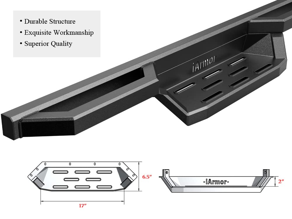 APS Stainless Steel Pocket Steps Running Boards Side Bars Compatible with Ford F250 F350 Super Duty 1999-2016 Crew Cab