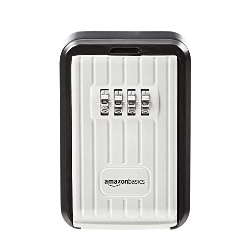 Amazon Basics Wall Mounted Key Storage Box With Waterproof Cover - Combination Lock - Black