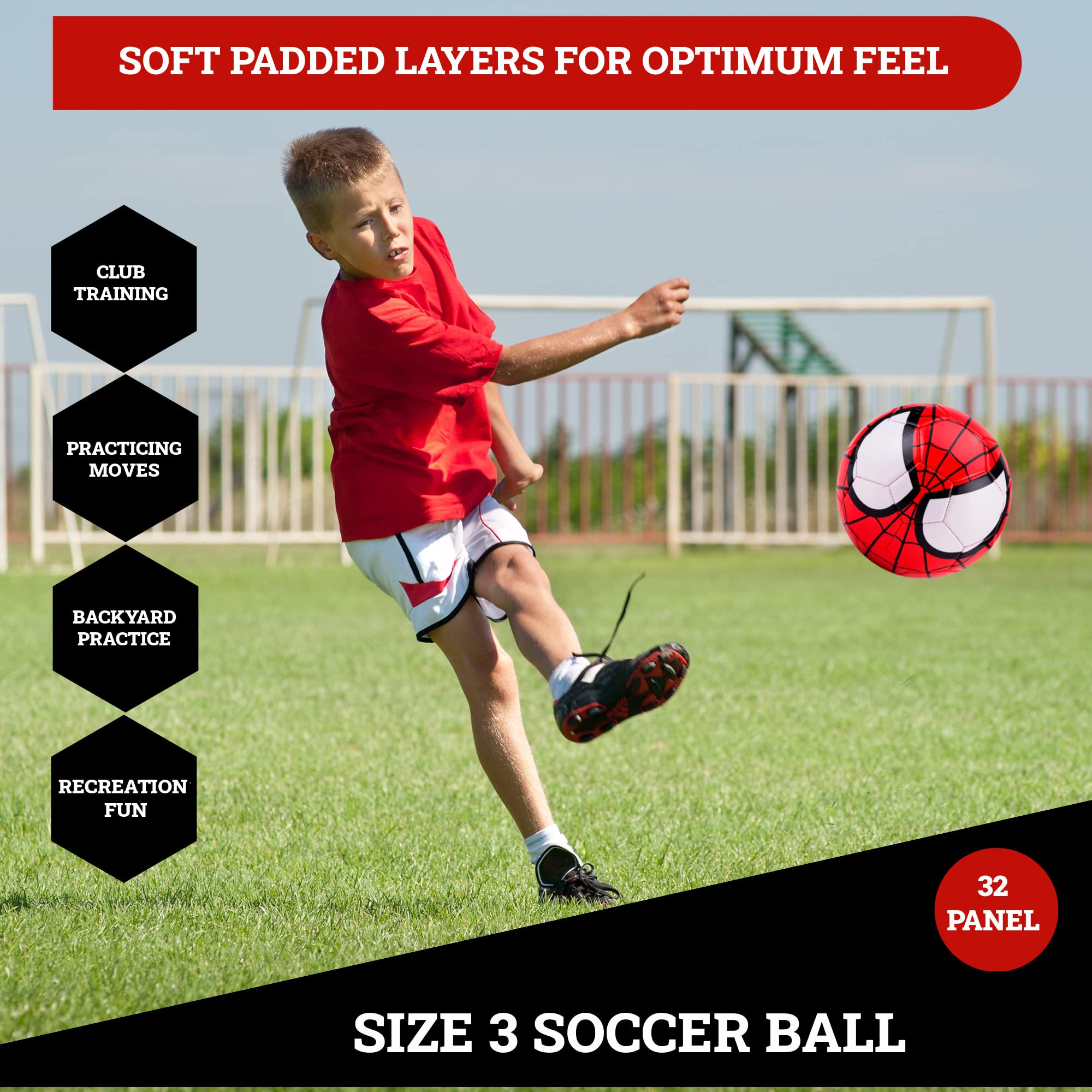 ATHLECTI Asiskin Soccer Balls (Size 3, Black & White)