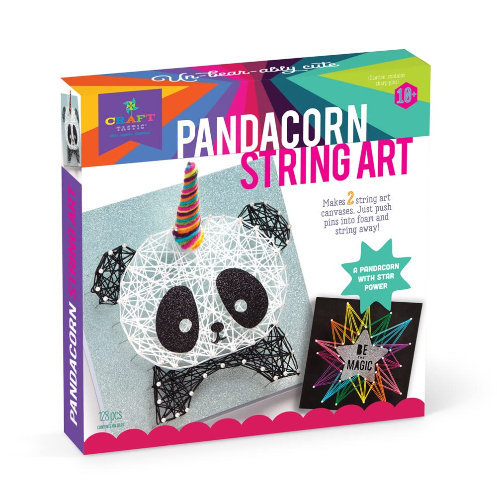 Craft-tastic â String Art â Craft Kit Makes 2 Large String Art Canvases â Pandacorn Edition