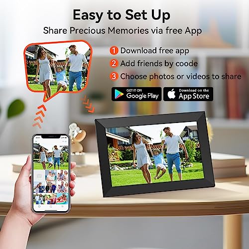 Apofial 2 Pack Digital Picture Frame 10.1 Inch WiFi Digital Photo Frame 1280 * 800 HD IPS Touch Screen Smart Cloud Photo Frame, Auto-Rotate, Share Photos and Videos Instantly via Email or App