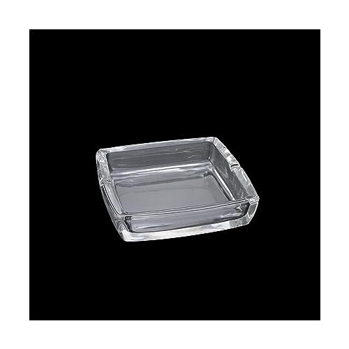 Ashtray 1 Pack Transparent Square Glass Ashtray Crystal Glass Ashtray Home Desktop Ashtray Indoor Outdoor Office Desktop Decoration Ashtray Ash Tray