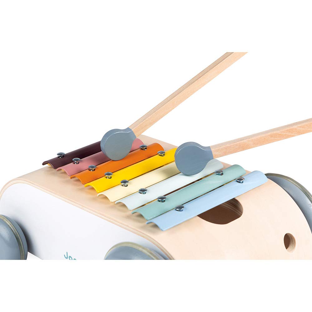 Janod - 2-in-1 Sweet Cocoon Xylo Roller Walking and Musical Toy - Ages 18 Months+ - J04406