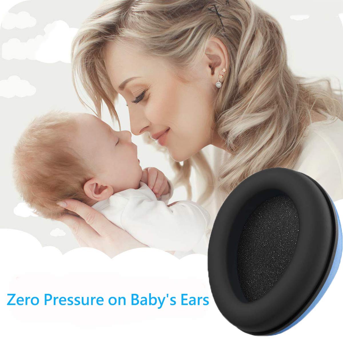 Baby Ear Protection 0-24 Months Infant Noise Cancelling Headphones for Sleeping Airplane Fireworks Loud Environments, Blue