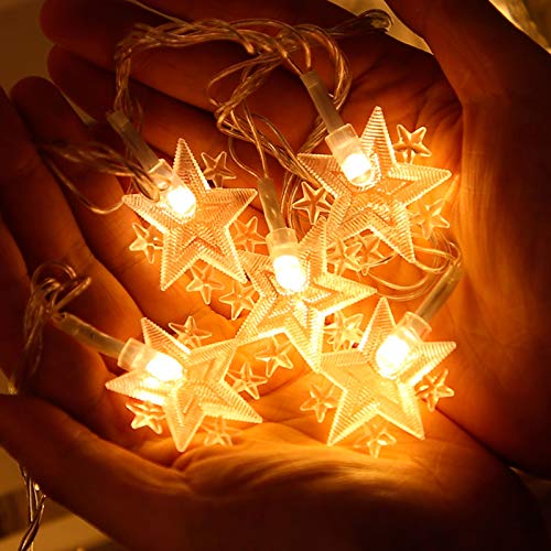 LED String Light, Decorative String Lamp, Curtain String Light 10LED 5‑Pointed Star String Light for Weddings Garden Home Christmas Trees