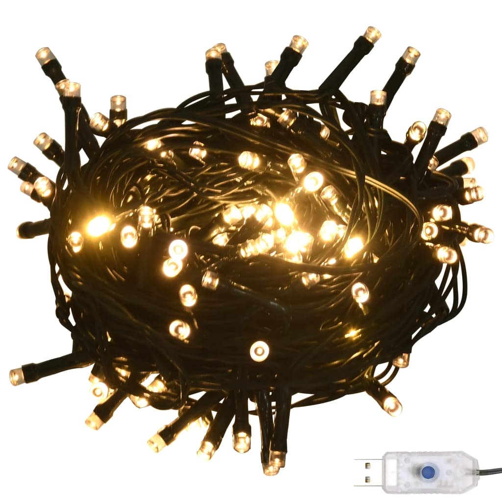 LED String with 150 LEDs Warm White 1197" PVC,Tent Lights,Classroom Lights,Camping Lights String, String Lights for Home, Party, Christmas, Wedding, Garden Decoration