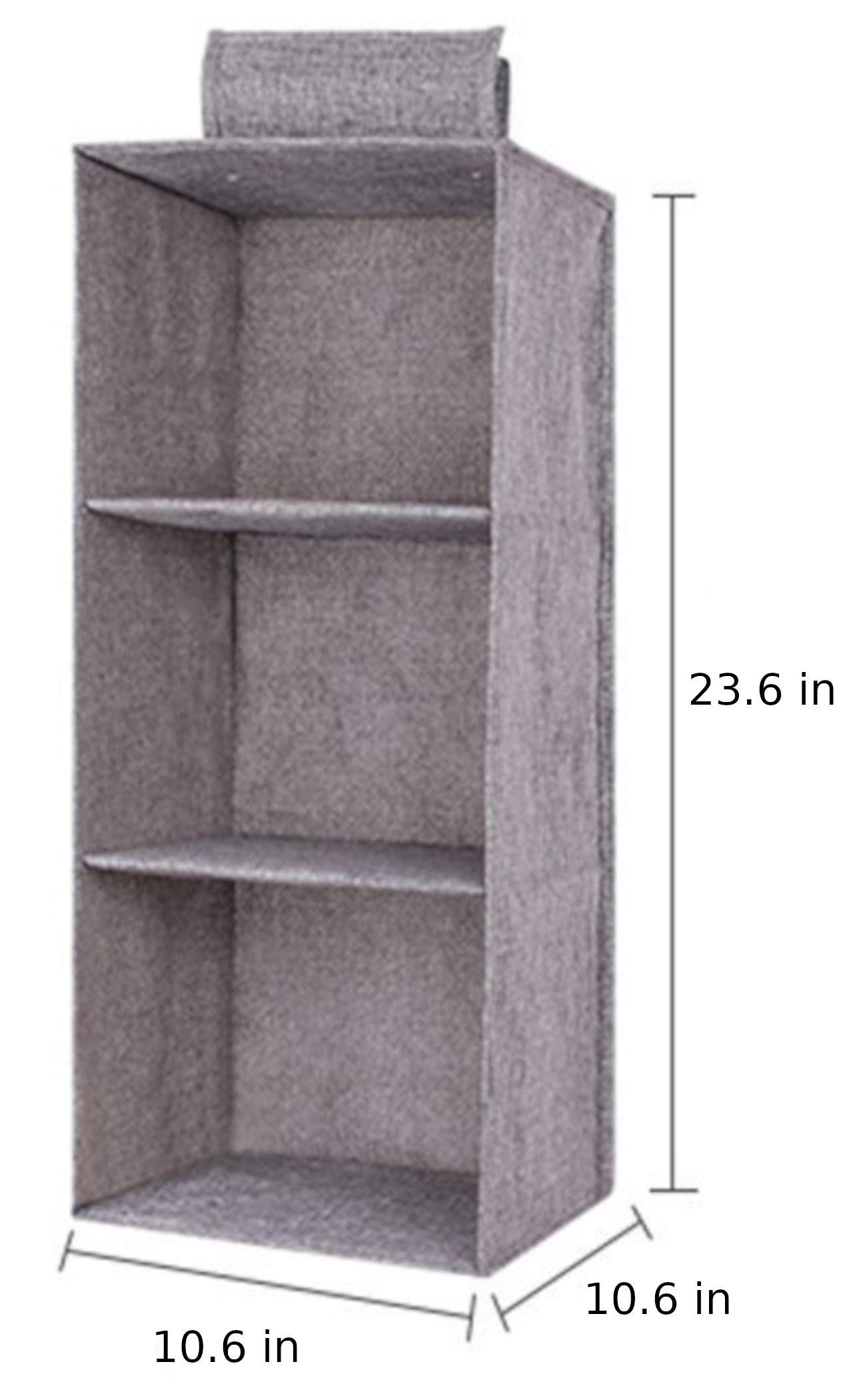 Japarismo Hat Rack Organizer Dust Shield Storage Shelf Hanging Baseball Cap Keep Holder for Closet Clothing and Accessories Shelves (Natural Gray, 3 Shelves 10.6W×10.6D×23.6H)