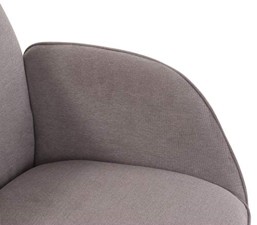 Amazon Brand – Rivet Modern Upholstered Swivel Home Office Task Chair, 25.5"W, Ash Gray with Nickel Finish