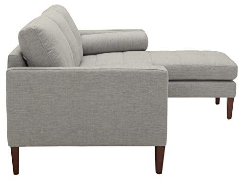 Amazon Brand – Rivet Aiden Mid-Century Modern Reversible Sectional Sofa (86") - Light Gray