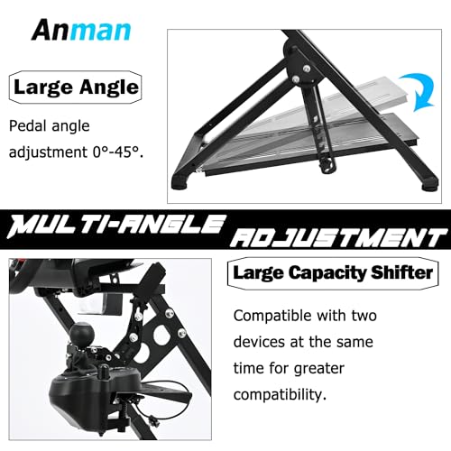 Anman Racing Simulator Cockpit with Water Cup Holder Fit for Logitech Thrustmaster G29 G920 G923 T128X T248 T300 Steering Wheel Stand,Handbrake/Pedals/Wheel/Seat NOT Included
