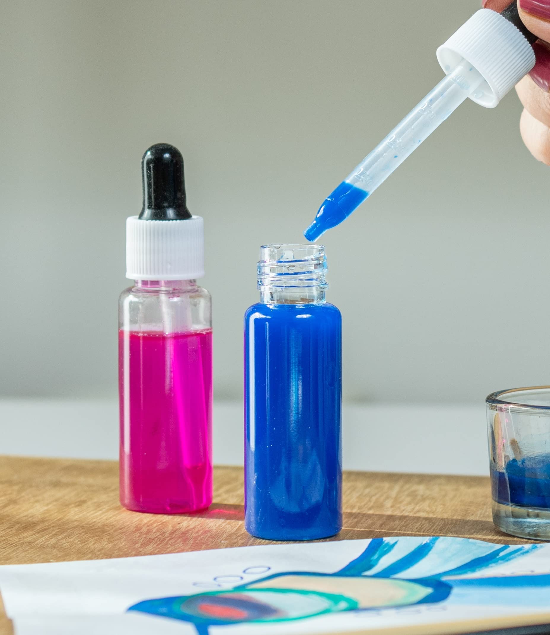 MAHITOI Pack of 2 Dropper Bottles 20mL or .7oz, lid and screw, resealable, easy to squeeze and hold accurately for your project or store your craft mediums