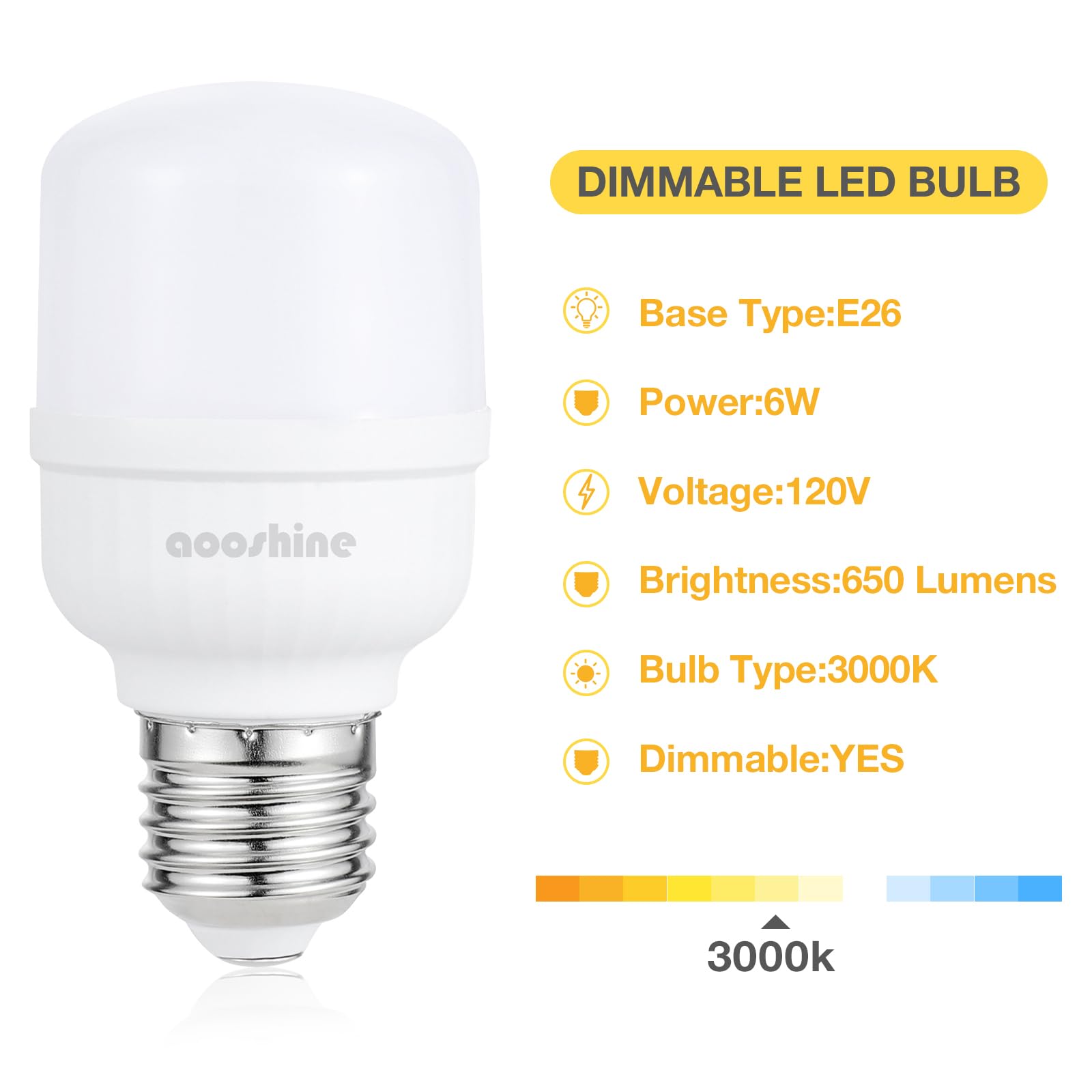 aooshine G25 LED Vanity Bulb 5Watts Globe Light Bulb (60W Incandescent Equivalent),2700K Soft Warm White E26 Base Bathroom Makeup Mirror Lights Bulb, Non-dimmable (Pack of 4)
