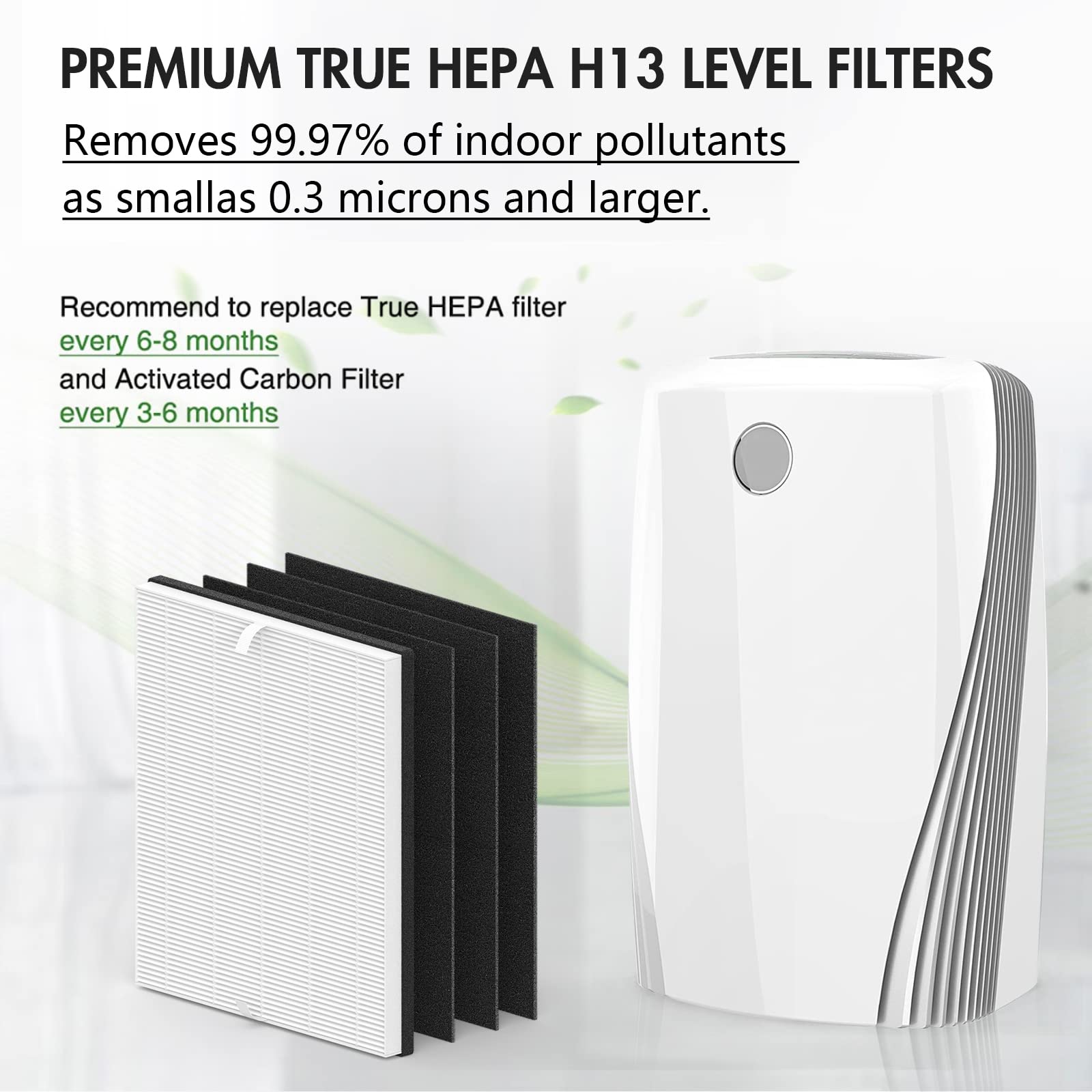 FMDZFL MD1-0022 Replacement Filter Sets, Compatible with Vornado modles AC300, AC350, AC500, AC550, PCO500, and PCO575DC . (6) Activated Carbon Pre-filter MD1-0023+(1)True HEPA Filter MD1-0022.