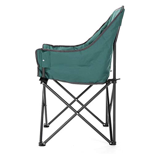 ARROWHEAD OUTDOOR Portable Folding Camping Quad Bucket Chair, Compact, Heavy-Duty, Steel Frame, Supports up to 250lbs | Includes Carrying Bag | USA-Based Support (Green)