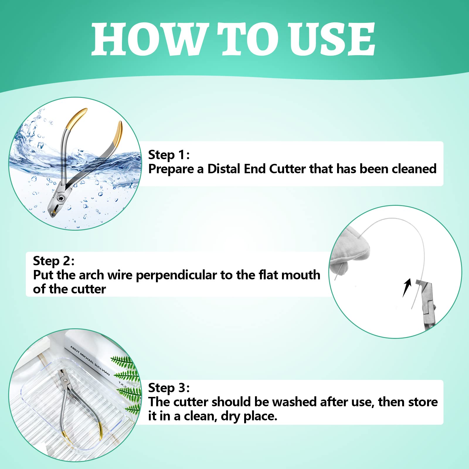 Braces Wire Cutter Hard Wire Cutter Pliers Wire Cutters Braces Stainless Steel Brace Removal Tooth Pulling Kit Tool for Cutting Titanium Alloy Archwire (Distal End Cutter, 1 Pack)
