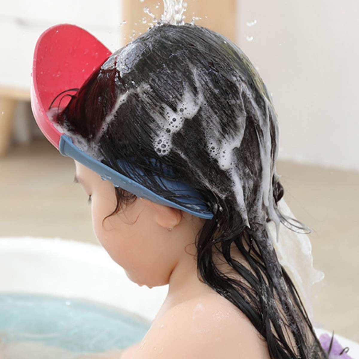 Baby Shampoo Cap Adjustment Silicone Bathing Hat Wash Hair Shield Hat Suitable for Babies, Toddlers, Children Pink