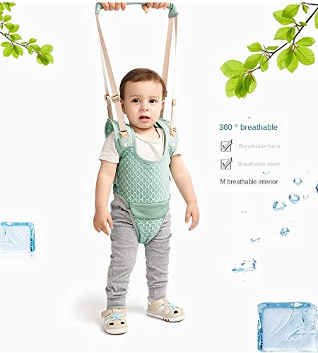Baby Walking Harness - Handheld Kids Walker Helper - Toddler Infant Walker Harness Assistant Belt (Mint Blue Mesh)