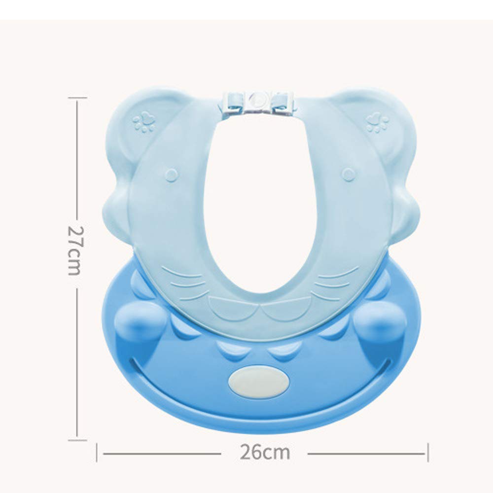 Baby Shower Cap Bath Wash Shampoo Shield Visor Bathing tub Head Hair Rinser hat protection Kids and Toddler (blue)