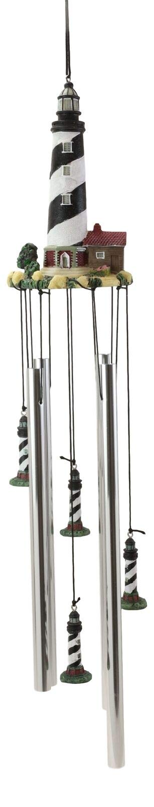 New Cape Hatteras Black White Spiral Bands Lighthouse Garden Patio Wind Chime Mobile AI-3658STAT Unique Home Décor Birthdays InnaBest