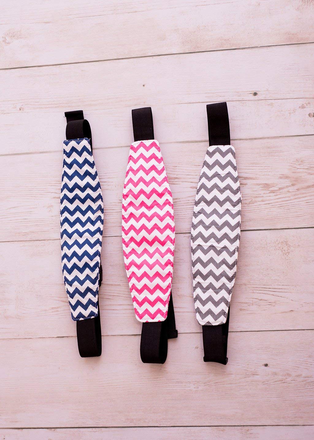 Baby/Toddler Head Support for Car Seat/Stroller Adjustable Sleep Support Positioner (1 Size Fits All) (Pink Chevron) (Pink)