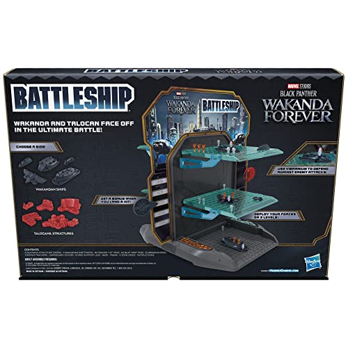 Hasbro Gaming Battleship: Marvel Studios' Black Panther Wakanda Forever Edition, 3D Strategy Game for Ages 7+, 2-Player Board Game