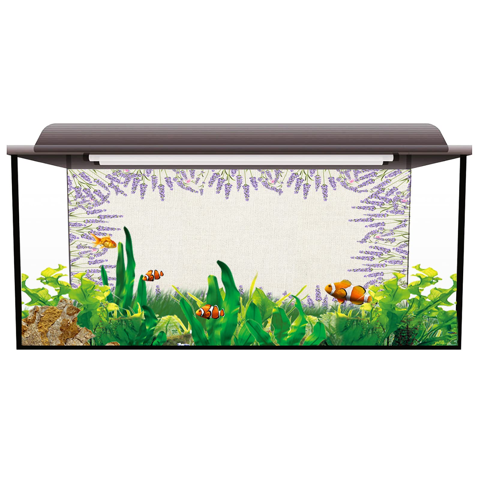 Aquarium Background Lavender 16.4x24.4 inch Fish Tank Background PVC Fish Backdrop Wallpaper for Background Aquarium Rustic Background Surrounded Texture