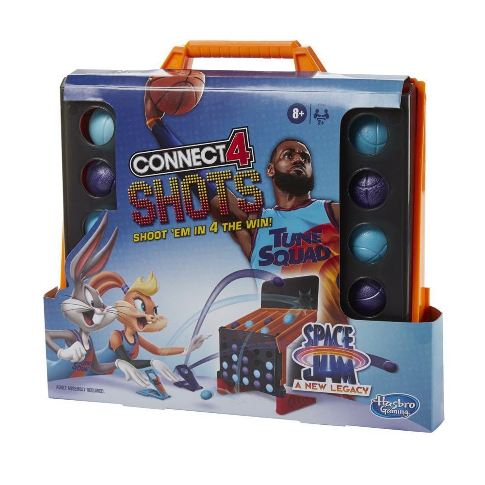 Hasbro Gaming Connect 4 Shots: Space Jam A New Legacy Edition, Inspired by The Movie with Lebron James, Fast-Action Game for Kids Ages 8 and Up, Blue