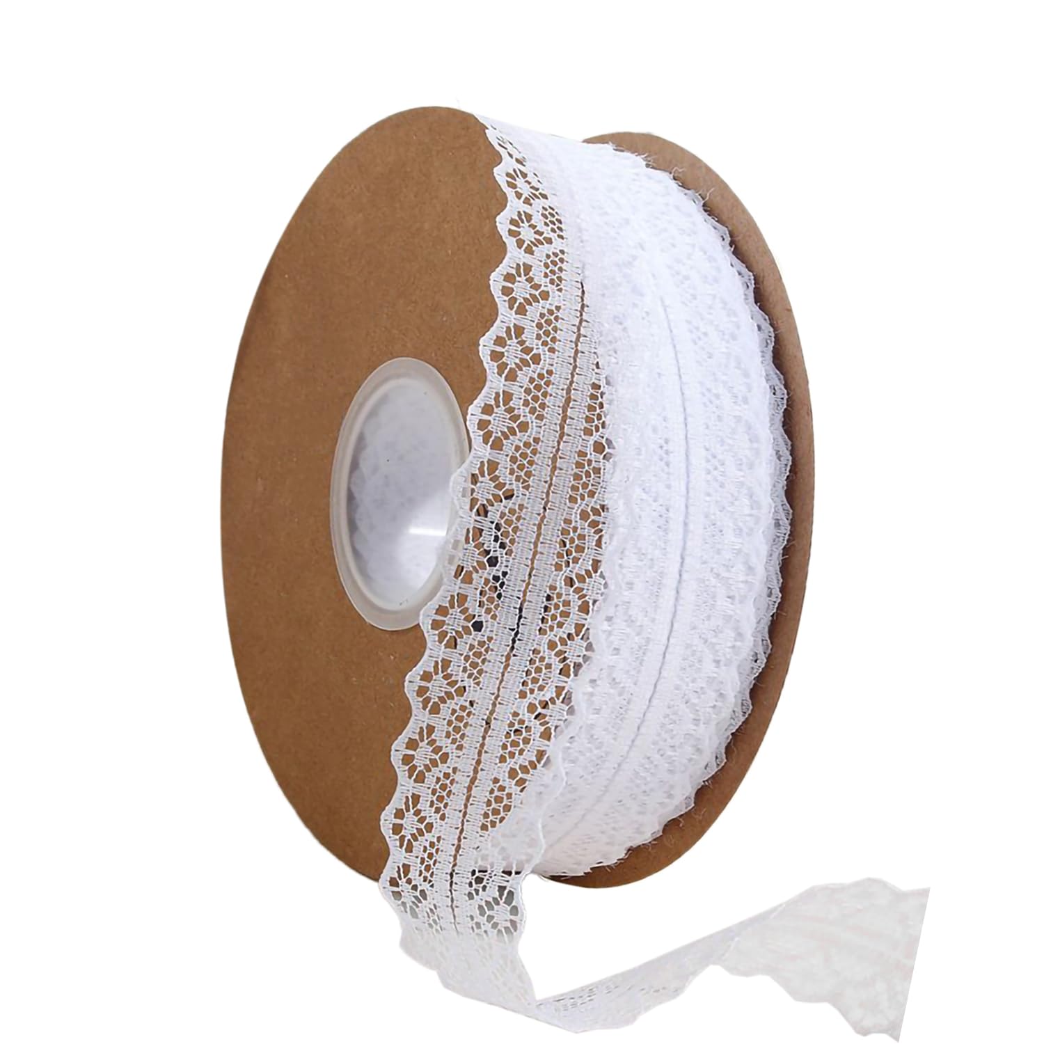 Lace Trim Ribbon 1.2 Inch Wide×50 Yards lace Fabric Vintage Pattern Roll Ribbons - Perfect for Gift Wrapping, Crafts,Flower Design,Sewing, and Party Decorations(Cream White)