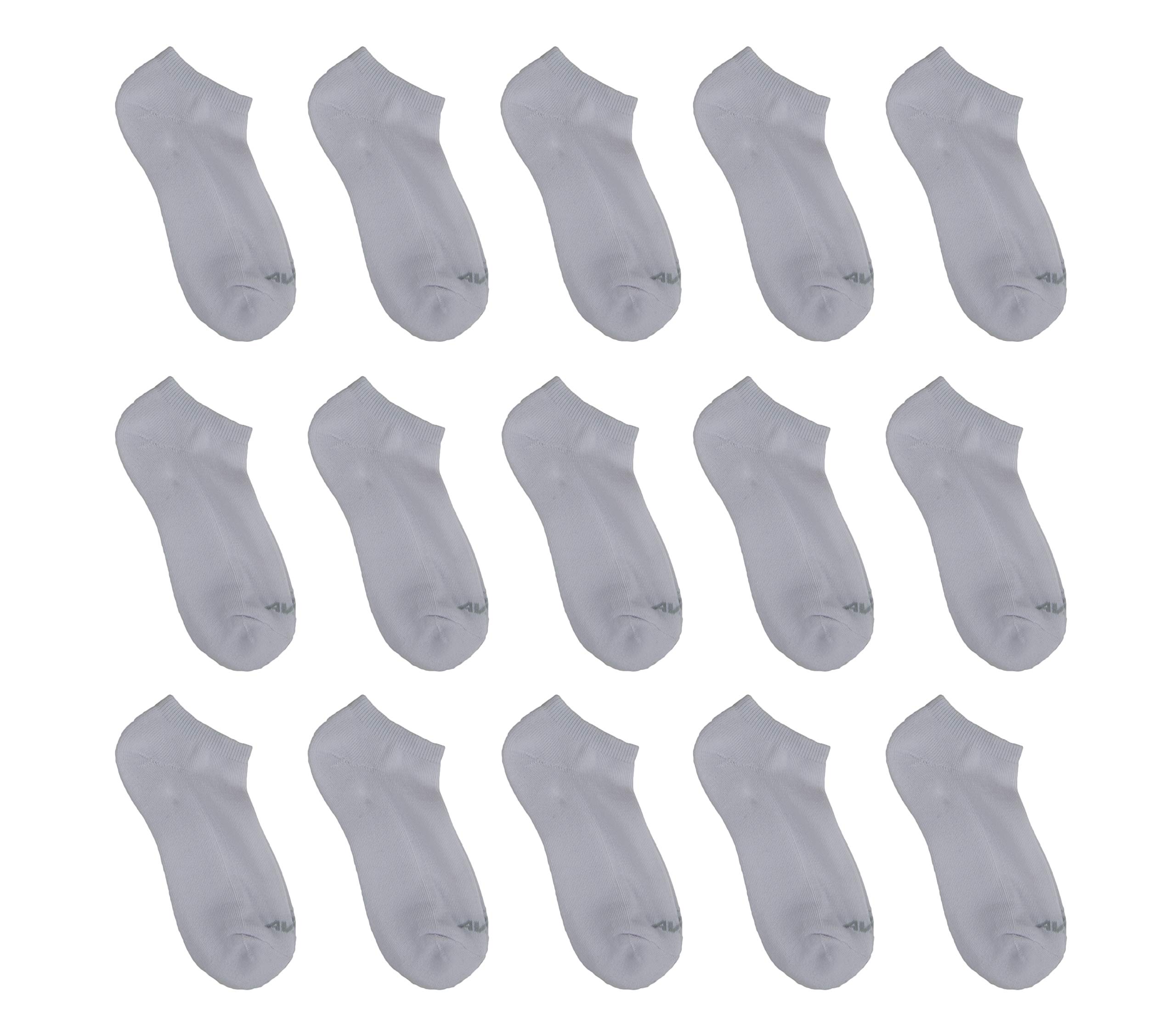 AVIA Women's 15 Pair Low Cut Socks, White, 4-10