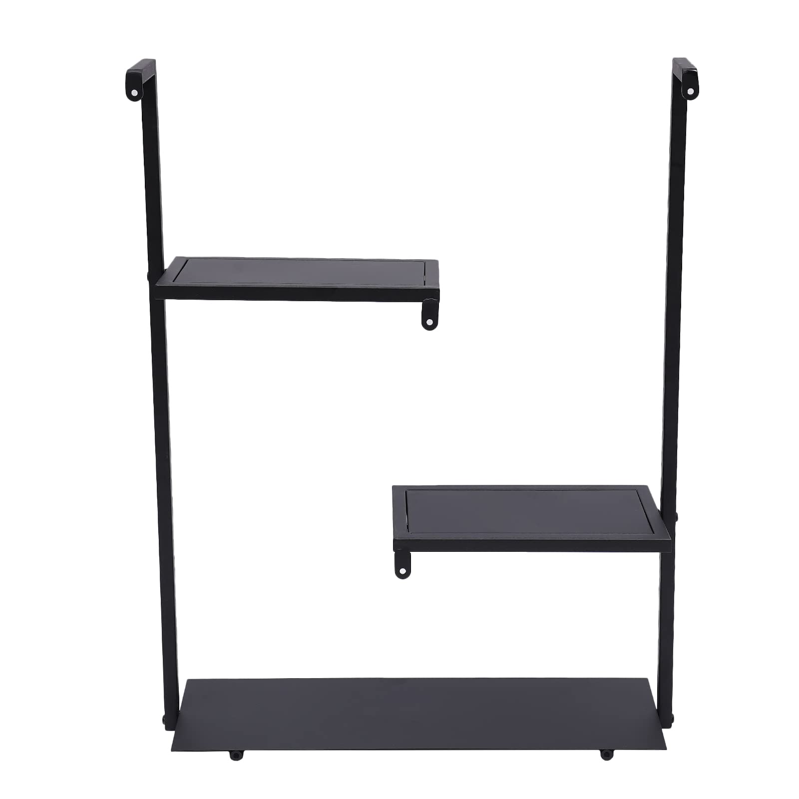 ILWorkTLs 3 Tier Floating Shelves,Wall Hanging Storage Rack,Wall Decor Storage Book Shelf,Wall Display Shelf for Bathroom Bedroom Livingroom Kitchen, Black