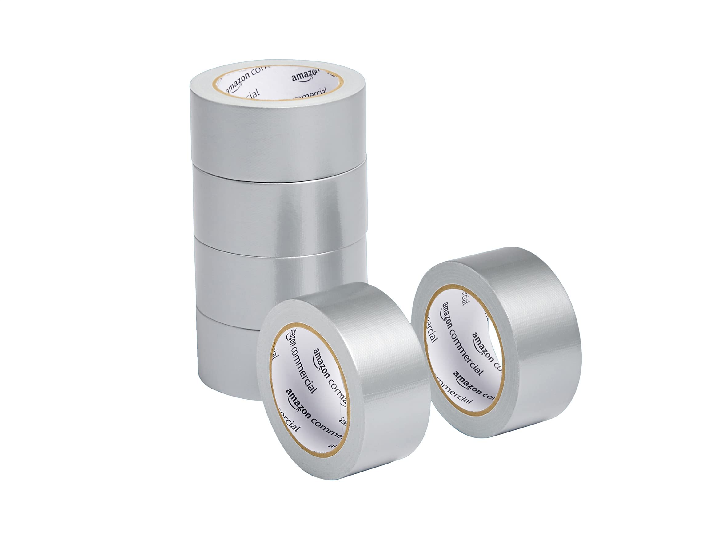 AmazonCommercial Light to Medium Strength Duct Tape, 1.88-inch by 20-Yard, Silver, 6-Pack (DS-TPAMZ004-6)