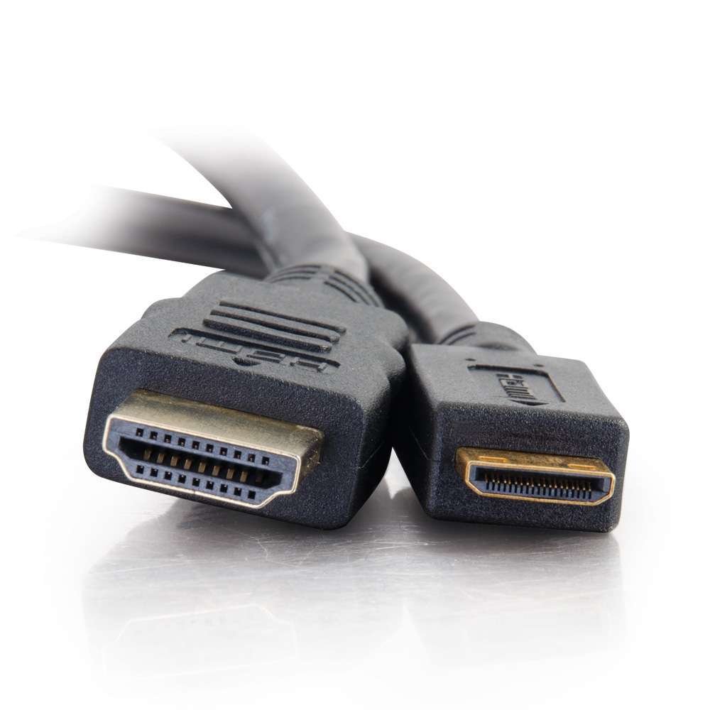 Legrand - C2G Mini HDMI to HDMI Ethernet Cable, 4k High Speed HDMI Cable, Black 60 hz HDMI Cable, HDMI Cable 1.5 ft, 1 Count, C2G 50617