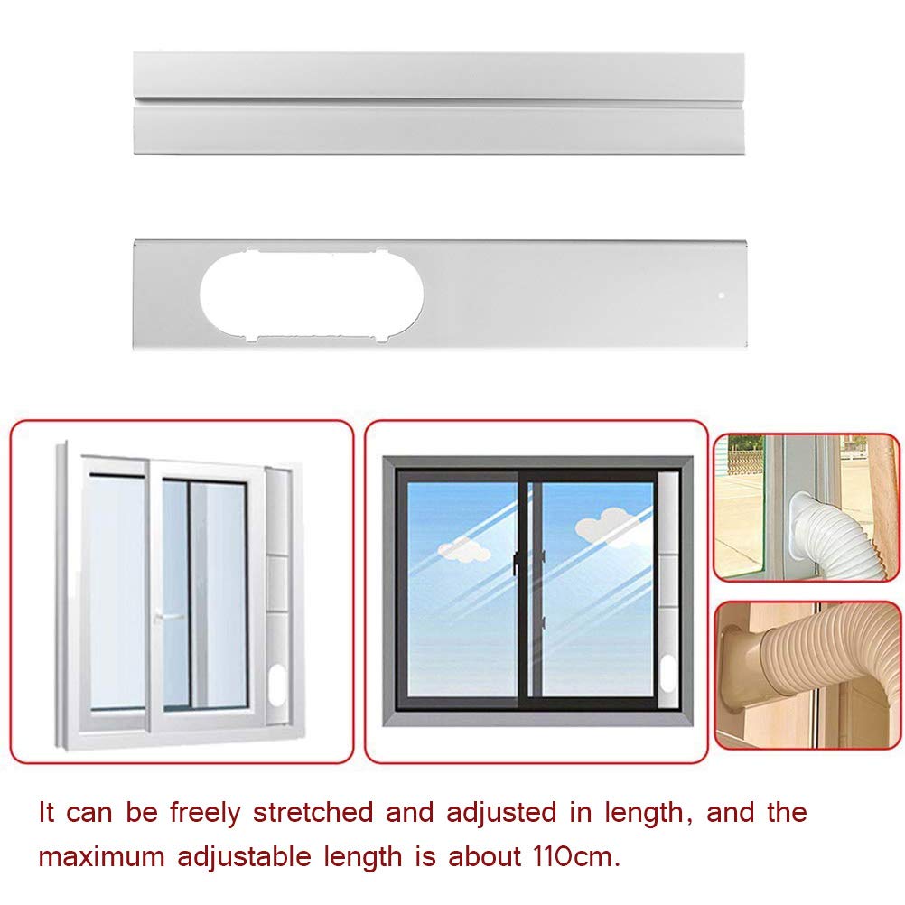 Air Conditioner Accessories, 2Pcs Window Slide Kit Plate +5.9'' Window Adapter Tube Connector +5.9'' Exhaust Hose Clockwise Thread for Portable Air Conditioner