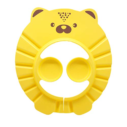 Baby Shower Cap Bathing Cap - Soft Adjustable Visor Hat Safe Shampoo Shower Bathing Protection Bath Cap for Toddler Baby Kids Children (Yellow)