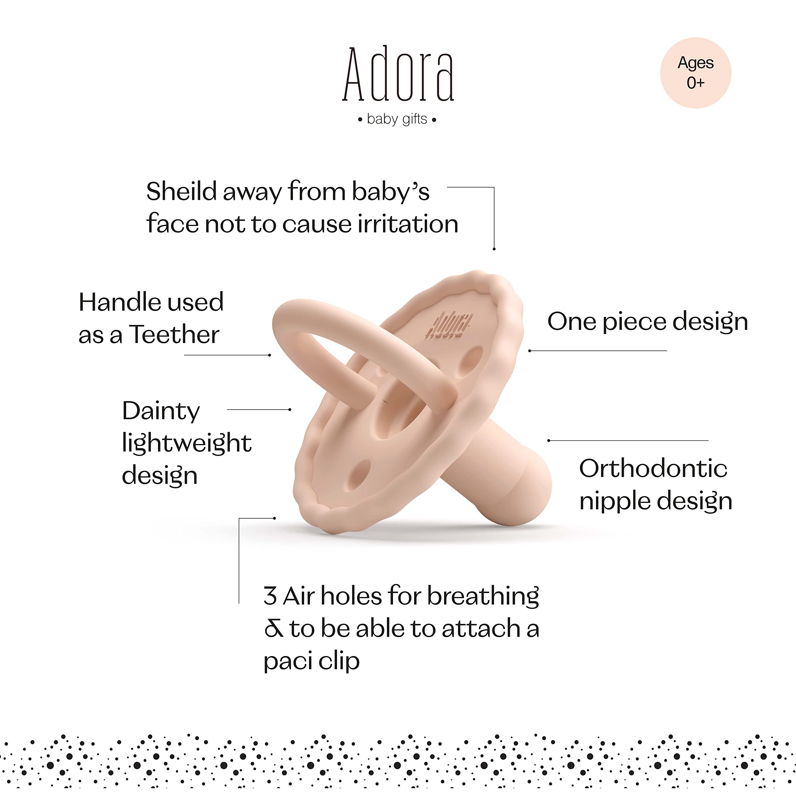 Baby Soother Pacifiers - Silicone Pacifier for Boys/Girls - Newborn Pacifiers Set of 2 - Newborn Baby Essentials, BPA Free