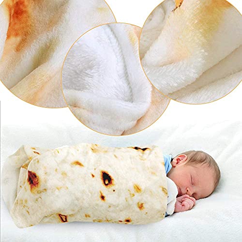Ashipher Burrito Swaddle Blanket for Baby,Newborn Wrap Tortilla Safe Flannel Shower Blanket with Hat, Great Gift for Baby (Round, 3ft – 35 Inch)