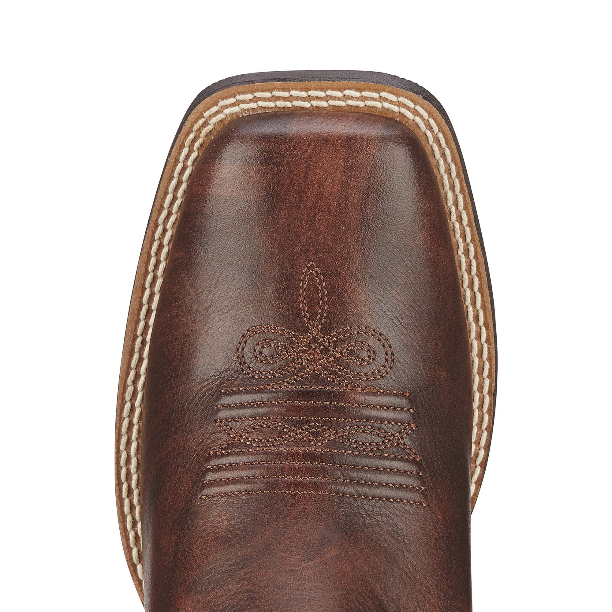 Ariat Womens Round Up Wide Square Toe Western Boot Powder Brown 8.5