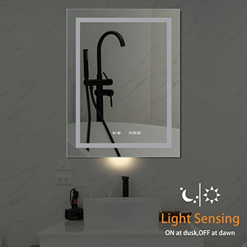 Bathroom Vanity Mirror for Farmhouse Decor Bathroom Mirror LED Bathroom Vanity Mirror, 36 X 28 Inch, Anti Fog, Night Light Dimmable Light Accurate Reflection Dimmable Mirror Lights
