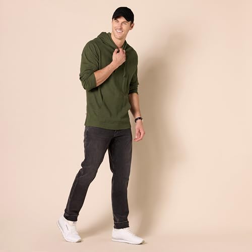 Amazon Essentials Men's Long-Sleeve Slub Thermal Pullover Hoodie (Previously Goodthreads), Olive, X-Large