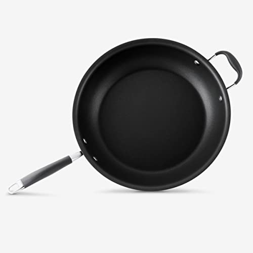 Anolon Advanced Hard-Anodized Nonstick Frying Pan with Helper Handle / Nonstick Skillet, 14 Inch, Gray