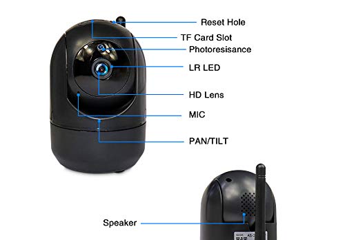 Baby Monitor with Camera and Audio Camera Motion Detection Cry Alarm Two Way Audio Video (Black)